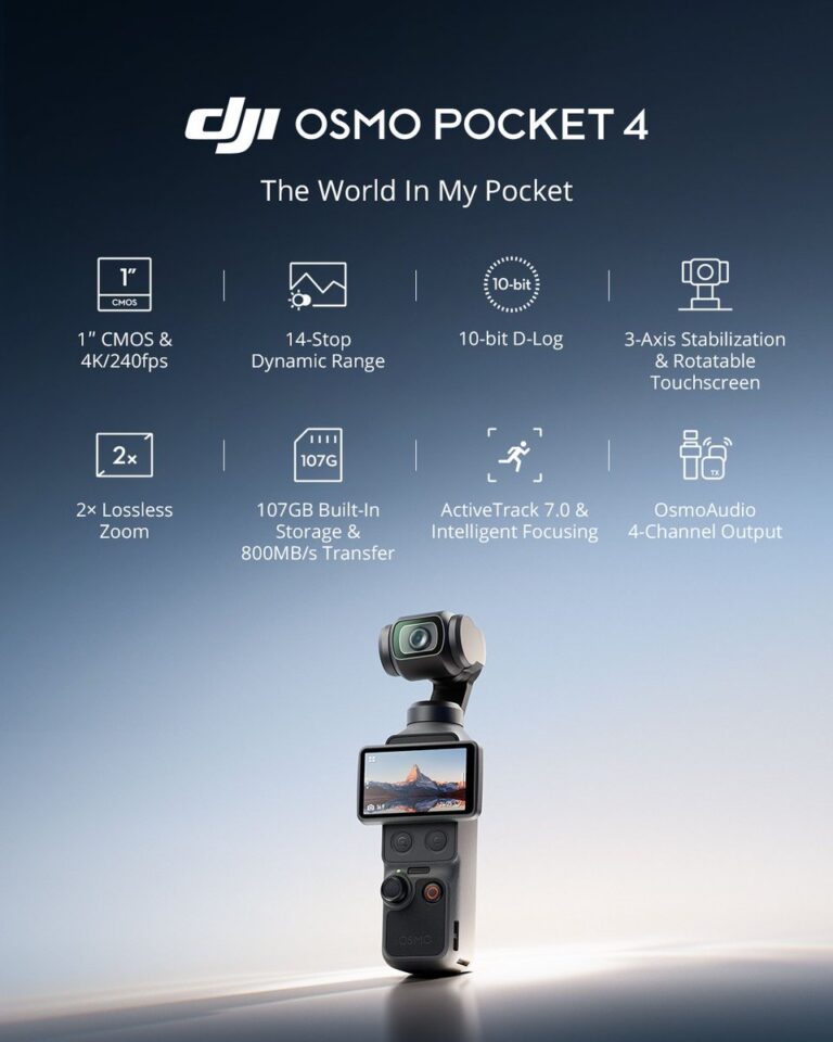 DJI Osmo Pocket 4 Brings Faster Video, 107GB Storage, and Improved ...